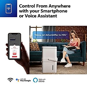 Midea Cube 20 Pint Dehumidifier for Basement and Rooms at Home for up to 1,500 Sq. Ft., Smart Control, Works with Alexa (White), Drain Hose Included, ENERGY STAR Most Efficient 2022