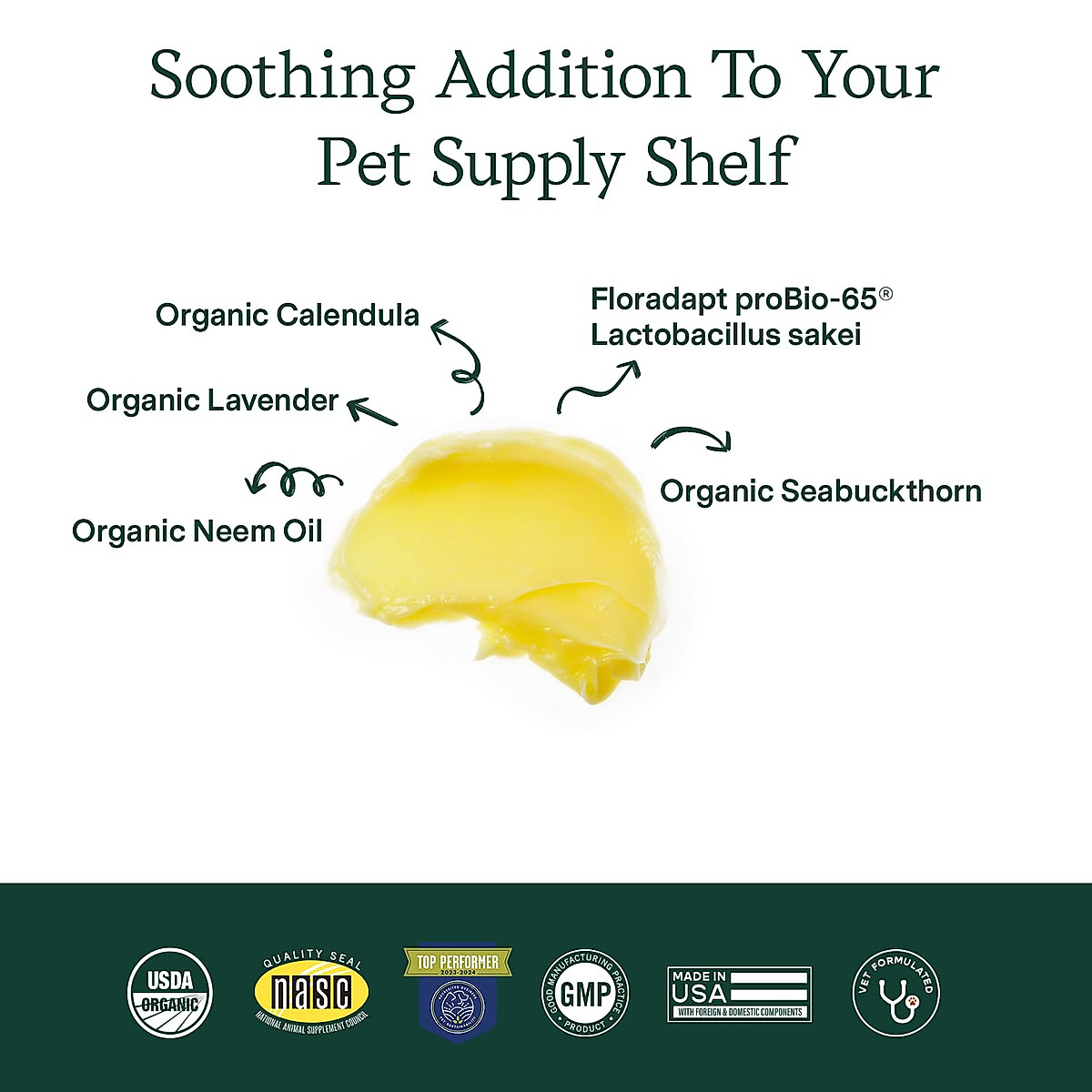 Fera Pet Organics Paw Biome Pet Balm for Dogs & Cats – Vet Created Relief & Nourishment for Nose, Paws, Elbows & Skin – with Organic Beeswax, Neem Oil, Lavender, Calendula & Lactobacillus Sakei – 2oz