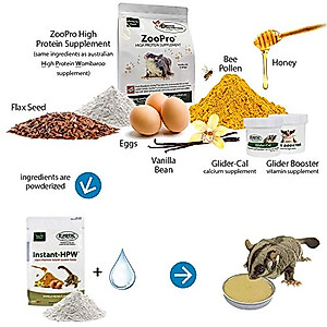 Instant-HPW 2 lb (Makes 6 lb) - All Natural Vitamin Enriched Sugar Glider Food - Healthy & Nutritious - High Protein Wombaroo - Staple Diet