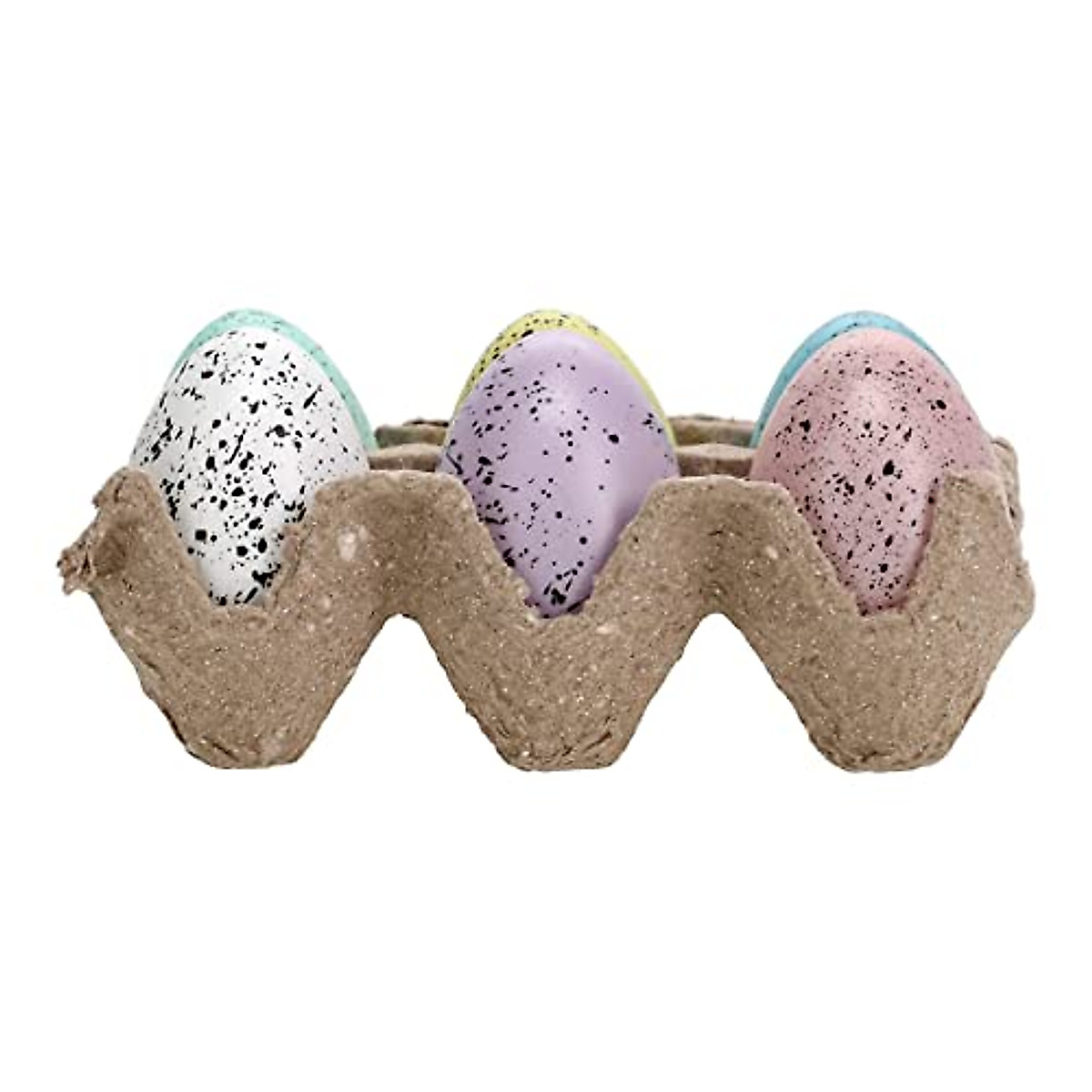 Greenbrier Colorful Speckled Easter Egg 6 Pack Cartons Decor Clear Cello Wrapped