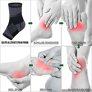 Ankle Braces, Adjustable Compression Ankle Support Men & Women for Injury Recovery, Achilles support and Strong Ankle Brace Sports Protection, Stabilize Ligaments-Eases Swelling and Sprained Ankle