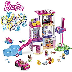 MEGA Barbie Color Reveal Building Toy Playset For Kids, Dreamhouse With 545 Pieces, 30+ Surprises, 5 Micro-Dolls, Accessories and Furniture