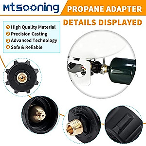 Mtsooning QCC1 Propane Refill Adapter with Nut and 1/4" NPT Male Pipe Thread, Brass Propane Gas Pipe Regulator Fitting Replacement for QCC1 Propane Tank