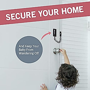 Jack N’ Drill Chain Door Guard with Lock - 2 Pack Chain Lock Door Guard, Sturdy & Rust-Resistant Steel Chain Locks for Inside Door and Extra Front Door Lock, 100% Child Safe (Silver Satin Nickel)