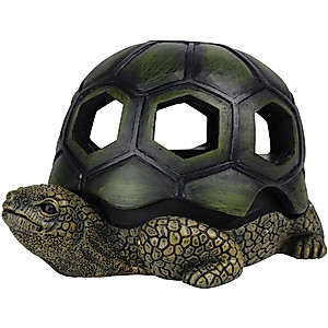 KiwiKols Large Turtle Ashtray - Cigar Use - Dark Green Resin - Discrete Decoration - Smoker Enthusiast - Cigarettes - Smokeless & Windproof - Outdoor Patio Ashtray