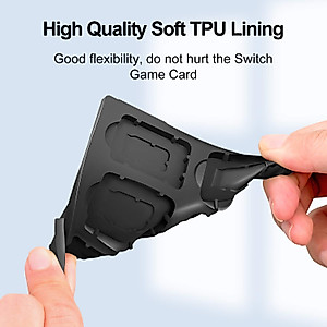 JINGDU JEMDO 12-Slot Switch Game Card Case Compatible with Switch Game & Micro SD Cards, Hard Shell, Soft Lining, The Cute Games Cartridge Holder Organizer Suitable for NS/Lite/OLED Game Card, Leaf