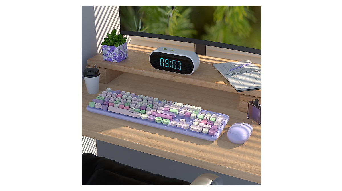 UBOTIE Colorful Wireless Keyboard & Mouse Combo