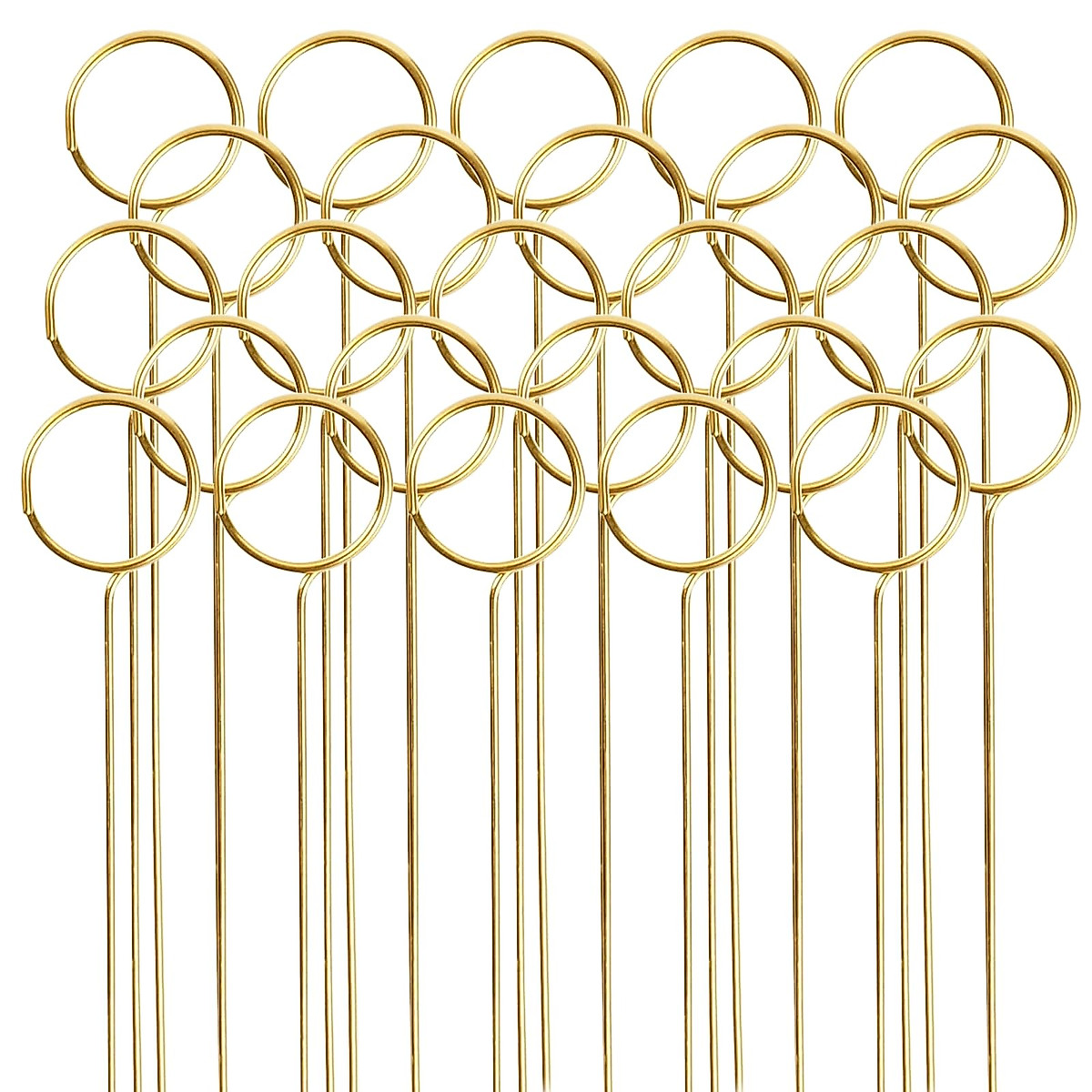 Bonsicoky 30 Pack Gold Floral Card Holder Picks - 13.2" Metal Gift Card Holder - Heart Shaped Place Card Holder for Wedding Birthday Party Bouquet Decorations