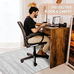 Office Chair Mat for Carpet & Hardwood Floor, 2.62 lbs Anti-Slip Hi-Q Desk Chair Mat for Hardwood&Low-Carpeted Floors, Easy to Clean Desk Floor Mat for Office Chair on Hardwood Floors 48" x 36"
