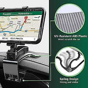 PKYAA Car Dashboard Phone Holder, Rotating Dashboard Clip Cell Phone Holder, 360-Degree Rotation Mobile Clip Stand for 4 to 7 inches Smartphones