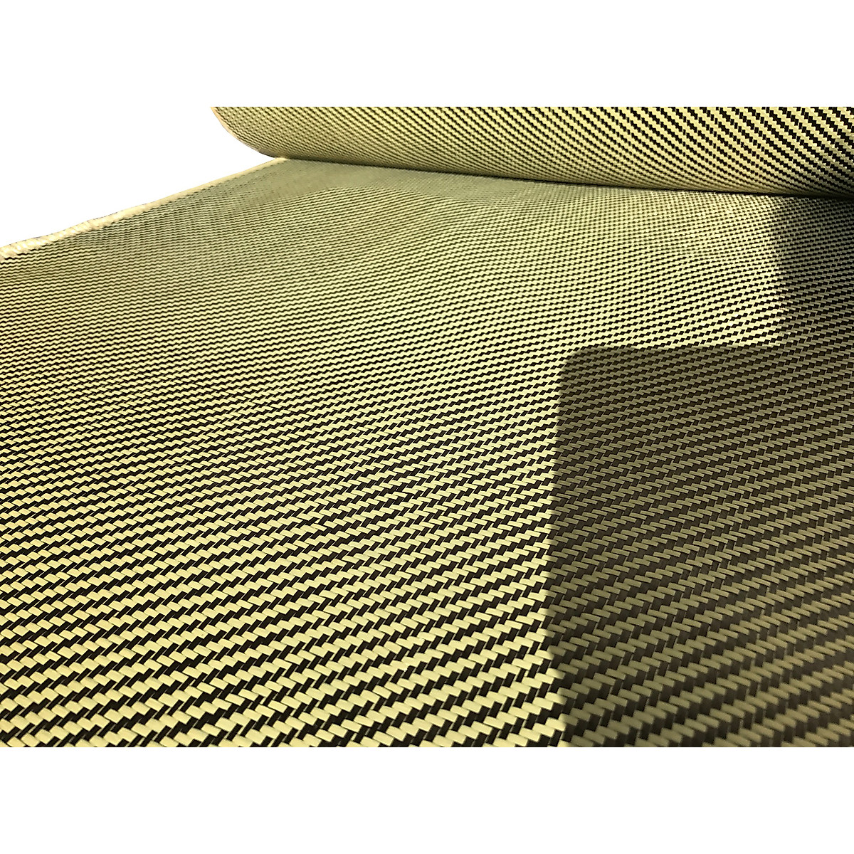 Kevlar Fabric - (YEL-Blk 5 ft x 1 Meter) 2x2 Twill WEAVE-3K/200g