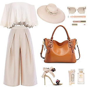 Kattee Women's Genuine Leather tote Handbags Shoulder Bag