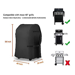 LBTING Grill Cover, 40-inch Heavy Duty 300D Oxford Waterproof Windproof UV Resistant BBQ Gas Grill Cover for Outdoor Barbecue Fit Most Brands Weber, Brinkmann, Char Broil, Holland