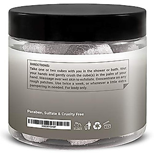 Body Scrub Exfoliator - 12oz COCONUT Sugar scrub cubes w/Mango Butter & Shea butter- Ultra Hydrating & Moisturizing - All Natural & Organic for all body exfoliation- For hands, arms legs, elbow & foot