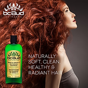 Hemp & Omega 3 Botanical Shampoo, Sulfate Free, SLS Free, for Itchy Scalp, Oily, Thinning, Color Treated Hair, Volumizing for Soft, Healthy, Shiny Hair, with Natural Hemp Seed Oil, Aloe (Single)