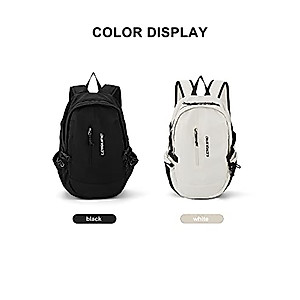 Black School Backpack for Teens Girls Boys, Middle High School Backpacks College Bookbag Laptop Backpacks for Women Men Water-Resistant Daypack Small Lightweight Waterproof Travel Hiking Backpack