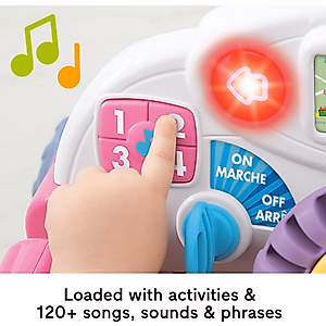 Fisher-Price Baby Learning Toy Laugh & Learn Crawl Around Car Activity Center with Smart Stages for Infants Ages 6+ Months, Pink (Amazon Exclusive)