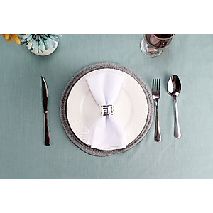 GEFEII Kitchen White Tablecloth 90 inch Round Tablecloths Solid Polyester Table Cloth for Wedding Party Restaurant Banquet Dining Buffet Table Picnic Decorations (Round-90 inch, White)