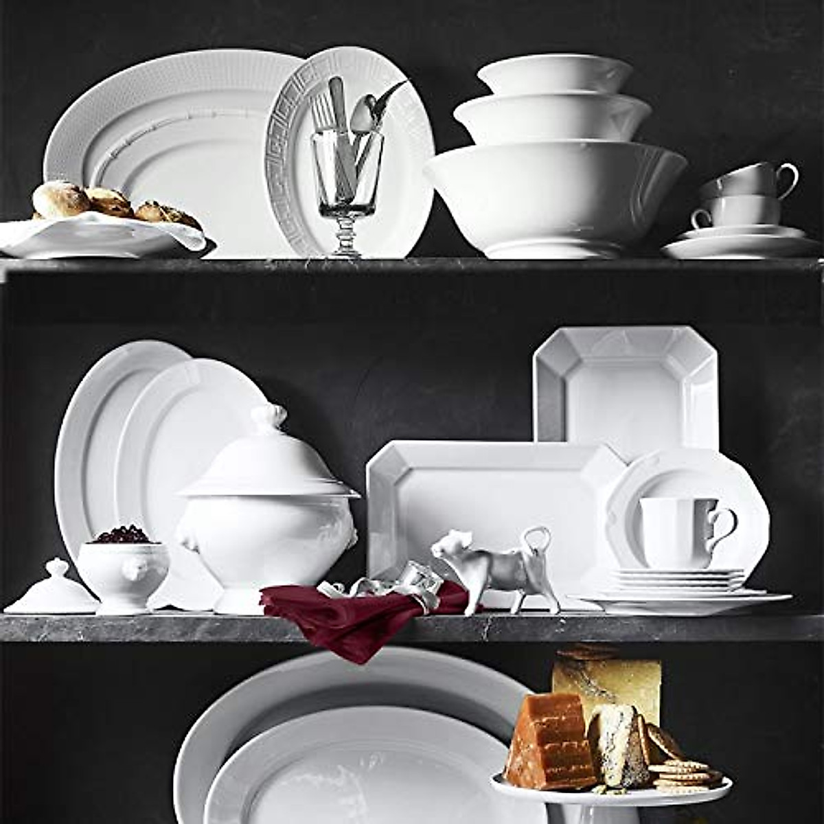 Pillivuyt, XX Large Classic White Oval Porcelain French Serving Platter, Turkey Platter, 21.5 Inches x 13.5 Inches, Oven, Freezer, Microwave to Table