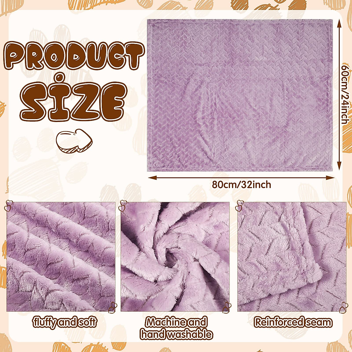 Reginary 6 Pieces Pet Fluffy Dog Blanket, Soft Warm Fuzzy Blankets for Small Medium Large Pet Plush Fleece Throws Puppy Kitten Sleep Mat Bed Covers for Dog Cat Animals, 24 x 32 Inch