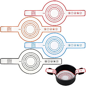 4 Pieces Silicone Baking Mat for Dutch Oven Bread Baking Non Stick Baking Mat with Long Handle 8.3 Inch Reusable Silicone Baking Sheets Heat Resistant Baking Bread Pad for Dough Pastry