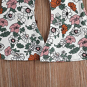 Nie Cuimeiwan Toddler Baby Girl Bell Bottoms Outfit Letter Print T-shirt Floral Flare Pants Set Summer Clothes 2Pcs