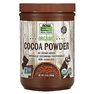 NOW Foods Organic Cocoa Powder, Unsweetened-12 oz