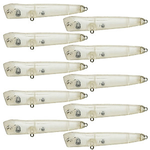 10PCS Unpainted Lure Blanks 10.56g 8.8cm Crankbait Simulation Blank Body Clear Hard Baits Trout Salmon Minnow Lure Popper Lures Topwater Freshwater 65