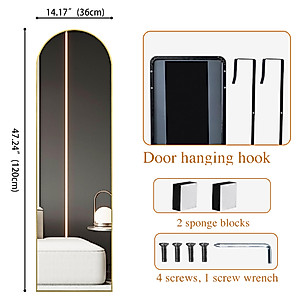 Protylctaster Full Length Mirror Wall Mounted Mirror Black and Gold Over The Door Mirror Full Length Bundle Sale