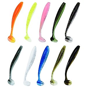 Soft Fishing Lures, 100PCS/50PCS Soft Plastic Baits Kit with Box for Fishing Trout Redfish Saltwater/Freshwater, 10 Mixed Colors/5Mixed Colors (100PCS/7cm/2g)