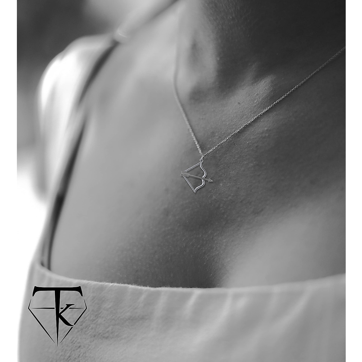 Takar Solid Sterling Silver Bow And Arrow Necklace For Men And Women Sterling Silver Jewelry Pendant Made In USA