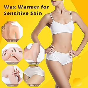 Digital Roll On Wax Kit, Honey Wax Roller Waxing Kit for Women, Roll On Wax Warmer for Hair Removal, Depilatory Soft Roll On Wax Warmer with 2 Cartridge Refill and 100 pcs Wax Strips - Super Easy To U