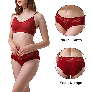 BIONEK Womens Underwear Cheeky Cotton,Bikini Panties Hipster Briefs Lace Soft Breathable 3/4/6 Pack S-XL