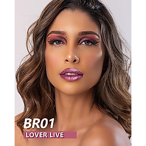 MAKI YIKA Pink Lipstick for Women Metallic Lipsticks Long Lasting Glitter Lipstick No Smudge No Transfer Full-Coverage Liquid Lip Gloss, Pink Flower