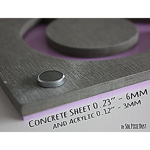 Modern House Numbers - Rectangle Concrete with Red Acrylic - Contemporary Home Address - Sign Plaque - Door Number - Hotel Room Numbers - Apartment Number