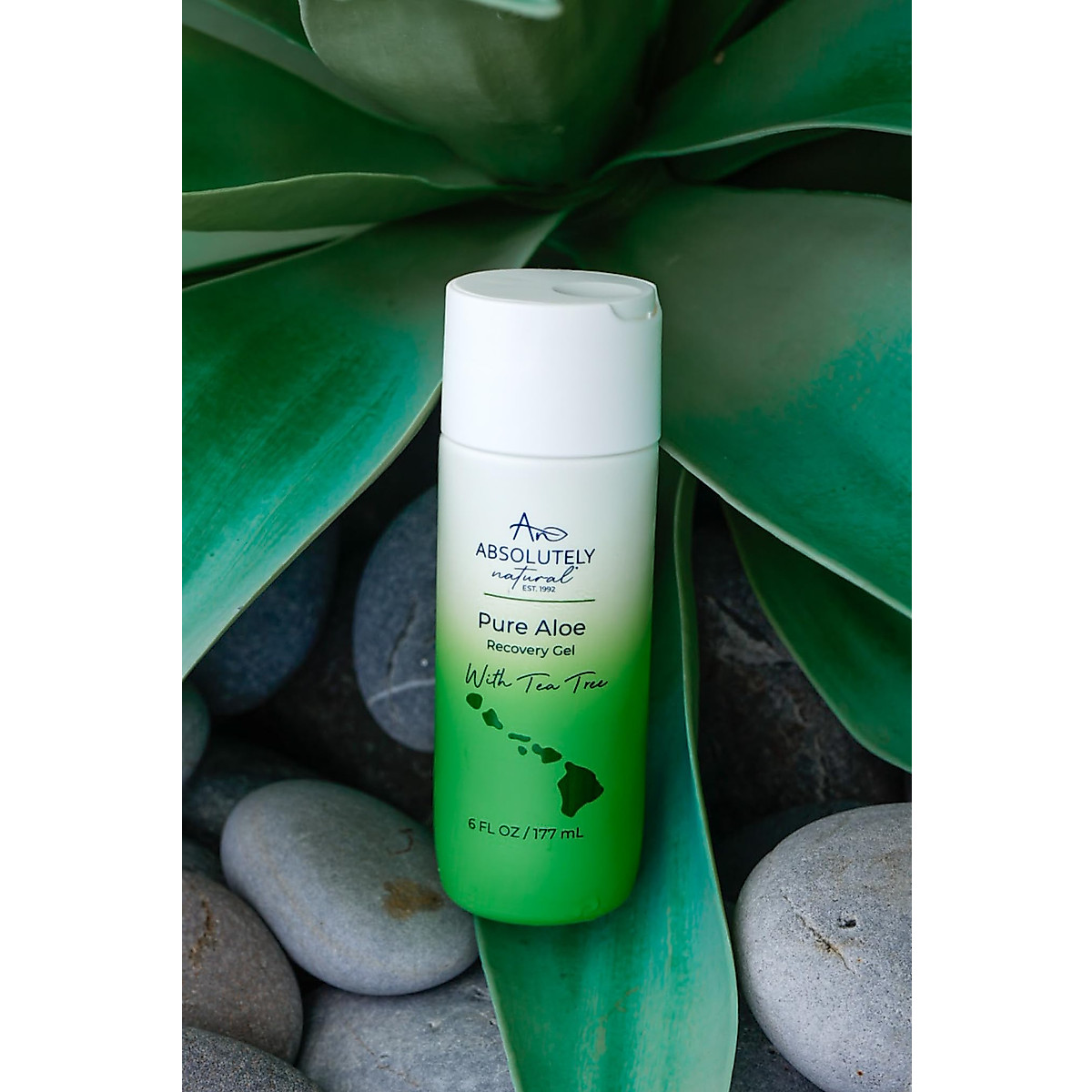 Absolutely Natural - 100% Pure Aloe Vera Cooling Gel - Lotion for Sunburn Relief & Rashes - Premium Sun Care with Vitamin E, Eucalyptus - 6 oz