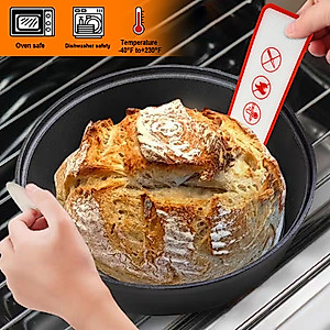 2Reusable Silicone Bread Sling for Dutch Oven, Easy Clean & Non-Stick Silicone Bread Baking Mat with Long Handles, Easy to Transfer Sourdough Bread (Red)