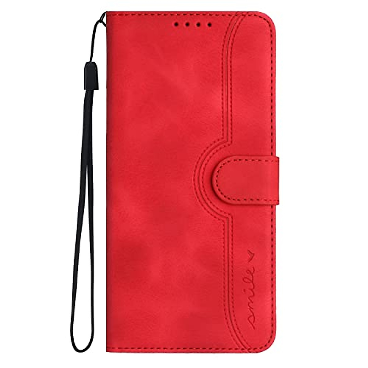 JLHYYXH Case for Sony Xperia 1 III, Premium Smile Magnetic Kickstand Shockproof Credit Card Slot Wallet Case Flip Cover Case for Sony Xperia 1 III-Red