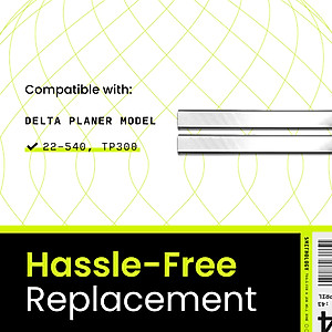 Smithology 12-Inch Planer Blades - Replacement Knives for Delta Planer 22-540, TP300, Replaces 22-547 - Set of 2 (SMTPBS01-2) for Smooth Wood Surface