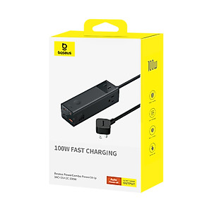 Baseus Charging Station 100W, 7-Port GaN USB C Charger Power Strip Surge Protector 1200J with 5ft Extension Cord, Fast Charging Desktop Outlet Extender for Laptop, MacBook, iPhone, Travel, Work