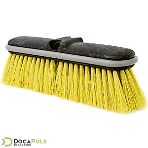 DOCA Floor Scrub Brush with Long Handle - 7-30 Ft Extension Pole (36+ Ft Reach) - Outdoor Broom - Car Wash Brush with Long Handle Also for House Siding, Deck, Patio & More