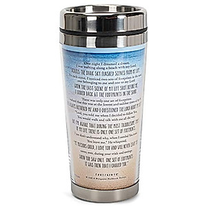 Dicksons Footprints in the Sand Poem 16 Oz. Stainless Steel Insulated Travel Mug with Lid