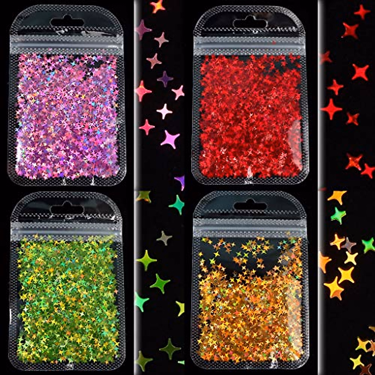lixuesong Flakes Chunky Glitter Sequins Chunky Resin Fillers DIY Nail Art Resin Supplies Epoxy Resin Fillers for DIY Mixed Sequins