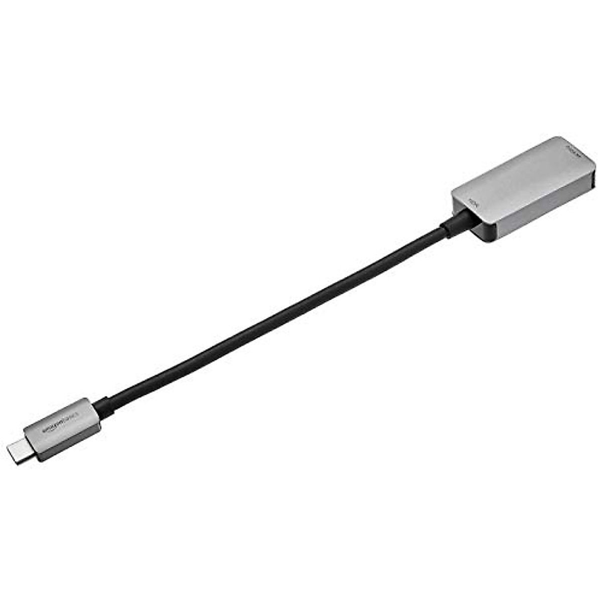 Amazon Basics USB-C 3.1 Male to HDMI Female Adapter (4K@60Hz), Gray, 1.69 x 1.45 x 0.43 inches