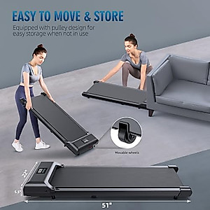 Sienfix Walking Pad，Under Desk Treadmill 2 in 1 Treadmills，Portable Walking Treadmill 2.5HP, 320lbs Max Weight Remote Control LED Display,Installation-Free Jogging Machine for Home/Office