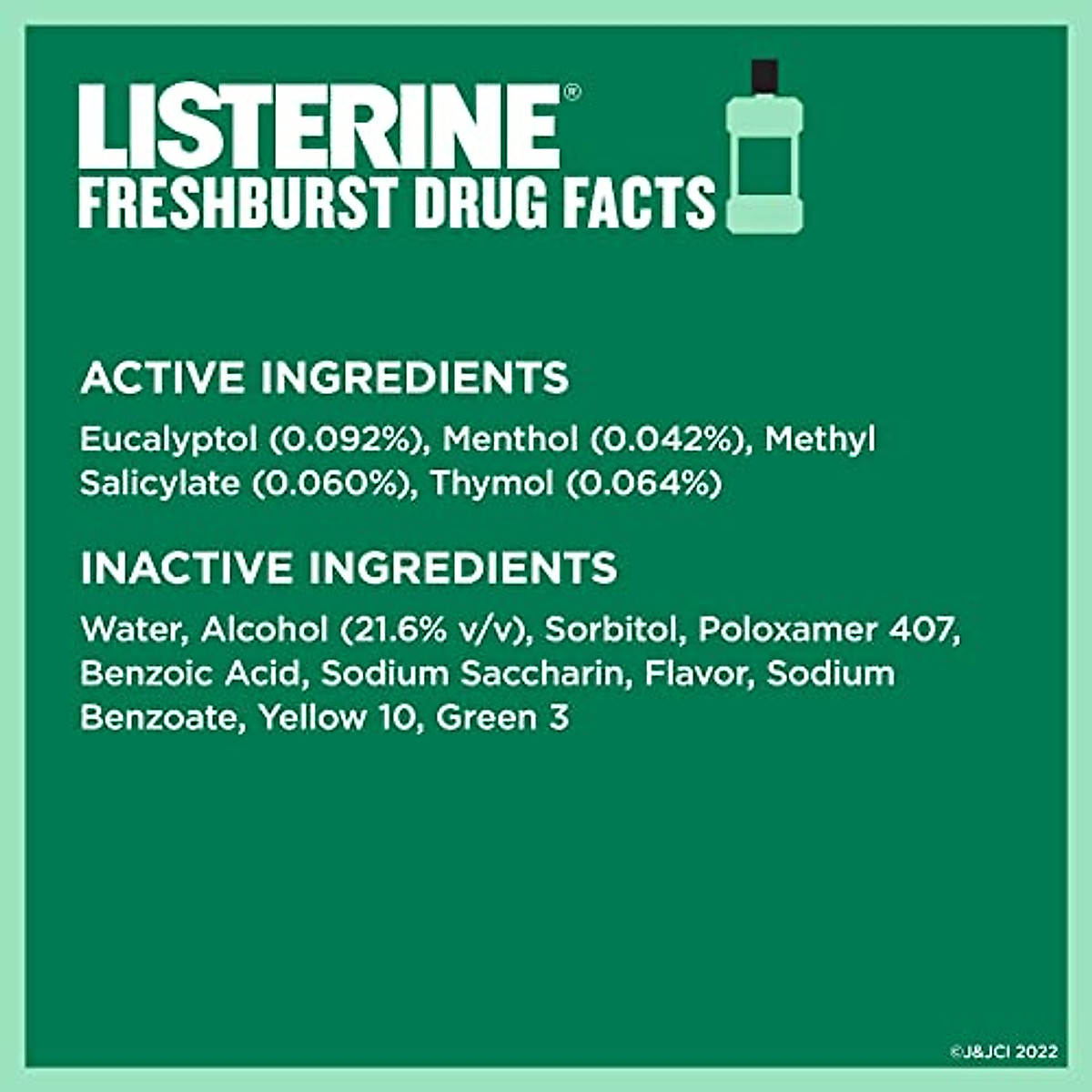 Listerine Freshburst Antiseptic Mouthwash with Germ-Killing Oral Care Formula to Fight Bad Breath, Plaque and Gingivitis, 1.5 L