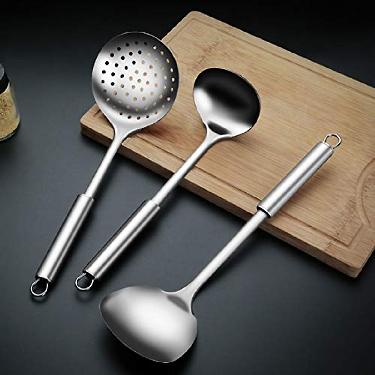 GGEBF 3 Piece Stainless Steel Kitchen Utensil Set Noodle Spoon Kitchen Cooking Tool Not Easily Deformed