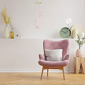 Cozy Tower Unique Rose Quartz Wind Chimes for Women Pink Crystal Hanging Ornaments Indoor Home and Garden Decor Housewarming Gift