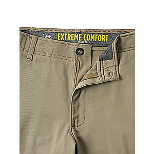 Lee Men's Performance Series Extreme Comfort Canvas Relaxed Fit Cargo Pant, British Khaki, 32W x 32L