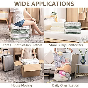 LEVERLOC 8 Pack Space Saver Vacuum Storage Bags Jumbo Cube (40x31x15 inch), Extra Large Vacuum Storage Bags Save 80% Space Vacuum Sealer Bagsfor Comforters Blankets Beddings Pillows Quilts Clothes, Bedroom Storage and Closet Organizers Space Bags